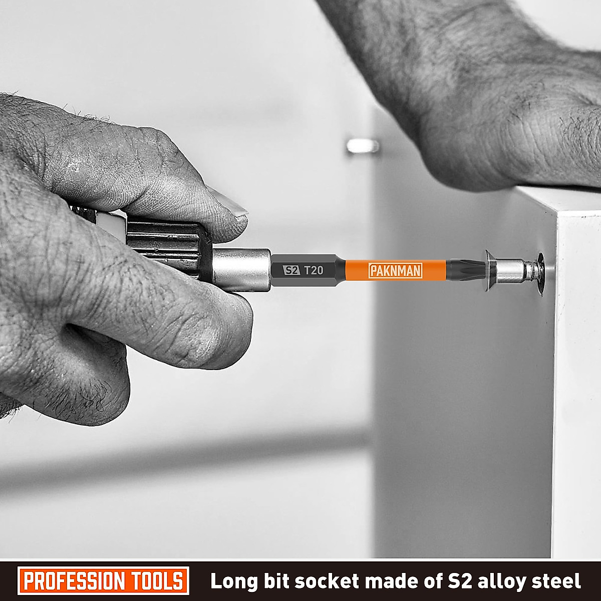 PAKNMAN 27-Piece Torx Bit Set, 1/4”Magnetic Extension, T4 - T40, S2 Steel, 1/4 Hex-Shank Security Torx Bit Set, 1” & 2” Long with Magnetic Impact Bit Holder and Storage Box