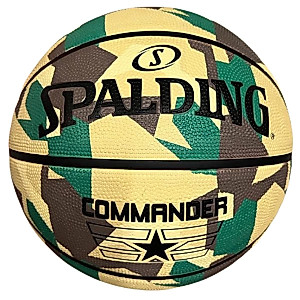 Spalding Commander Poly Series, Premium Rubber Indoor and Outdoor Basketball, Size 7