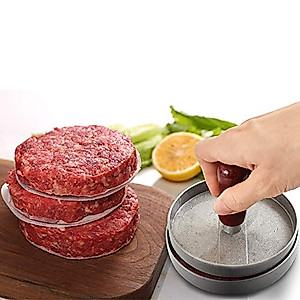 Cozihom Burger Press and Patty Papers Set, Non-Stick Hamburger Press, Grill Press, Patty Maker Mold with 120 Pcs Wax Patty Paper Sheets