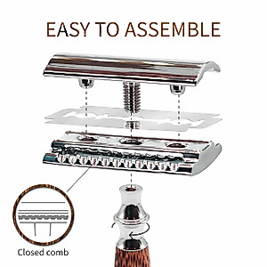 Safety Razor Silver | Bamboo Double Edge Razor | Mens Razors for Shaving | Safety Razor For Women | Shaving Razor | Double Edge Safety Razor | Single Blade Razors for Men | Reusable Razor | Bambaw