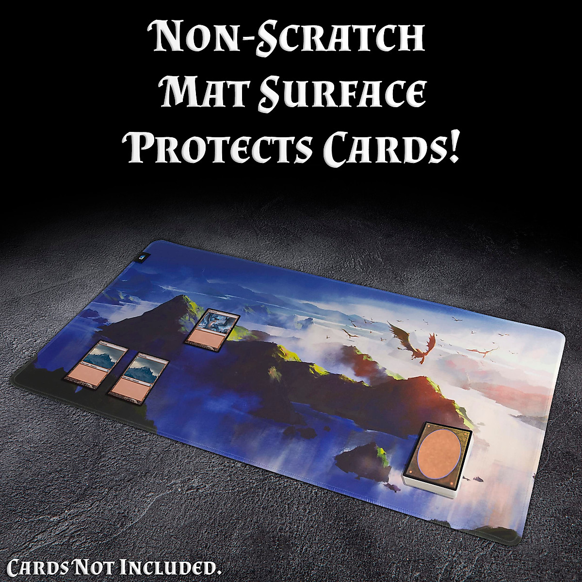 CASEMATIX TCG Playmat with Reusable Playmat Case - Premium 24" x 13.5" Card Game Mat & Compatible MTG Playmat For All TCGs with Non-Slip Rubber Backing, Stitched Edges and Carry Tube