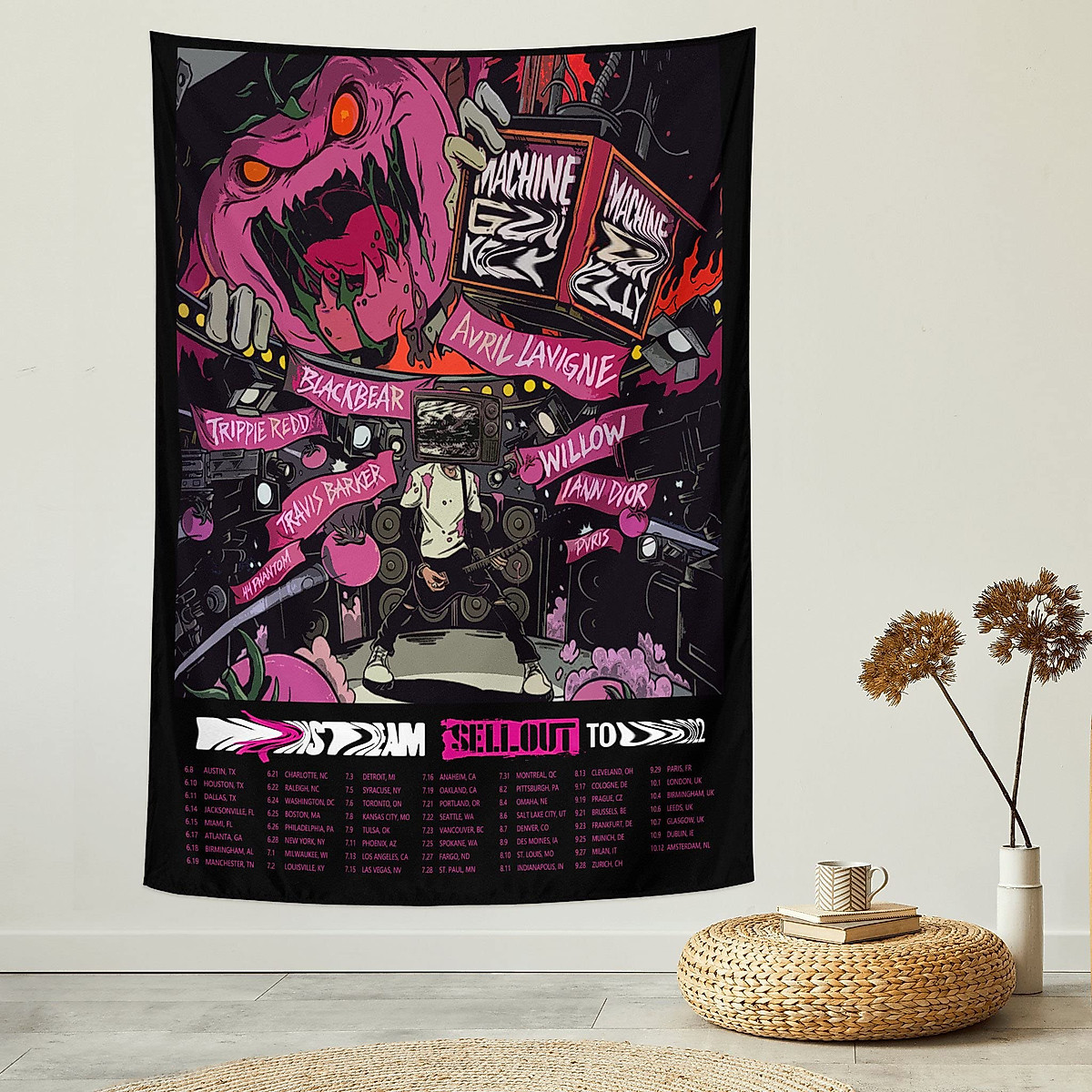 Zusvus Tapestry Wall Hanging Funny Rapper Tapestry Pop Home Decoration for Living Room Bedroom Dorm Decor 40"x60"