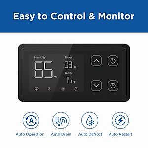 Moiswell 305 Pint Commercial Dehumidifier for Industrial Sites, Commercial-Grade Dehumidifiers with Drain Hose for Large Spaces Basements, Warehouse, Flood Water Damage Restoration, 5-Year Warranty