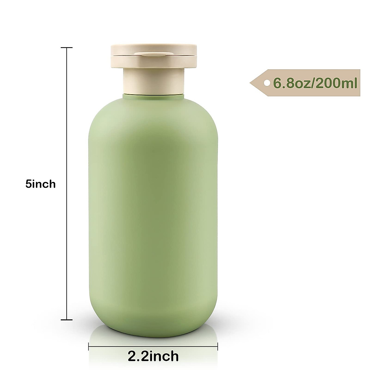 Cosywell Squeeze Bottles with Flip Cap 6.8oz Plastic Refillable Travel Containers for Toiletries Shampoo and Conditioner Bottles 2 Pack