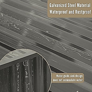 IJIALIFE 6 x 4 FT Outdoor Storage Shed,Galvanized Metal Garden Tool Shed,Sheds & Outdoor Storage Clearance with Sliding Door and Vant,Metal Shed for Patio and Backyard,Olive Gray