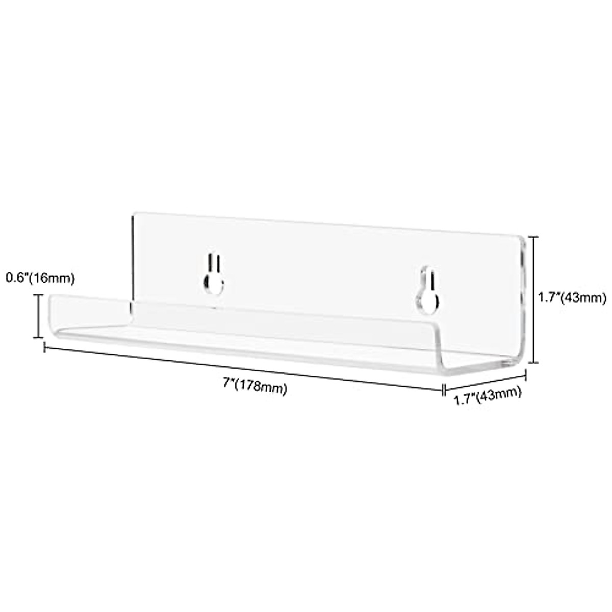 ECOSEAO Mini Floating Shelves 7 inch Invisible Small Display Shelf Clear Acrylic Floating Wall Shelf for Smart Action Figures Home Display
