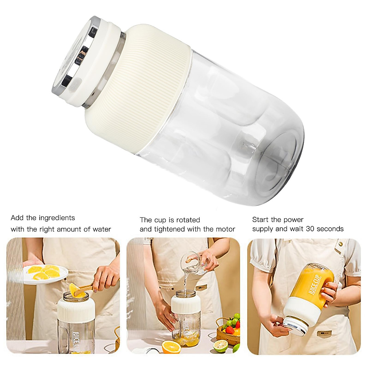 Yosoo Portable Rechargeable Cordless Juicer Blender, 1.2L Mini Juicer Cup with Stainless Steel Blades for Travel Camping Gym Office