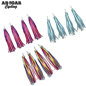 ABSOAR Cycling Colorful Bike Streamer Girls Boys Kids Bicycle Tassel Ribbon Handlebar Scooter Streamers 2 Pairs, Purple Rapunzel