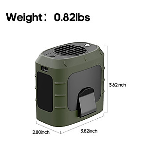 Rican Portable Waist Fan, Rechargeable Waist Fan with Clip On, 8000mah Wearable Fan Belt Fan with Led Light, Personal Shirt Fan for Works, Travel, Camping, Outdoor(Green)