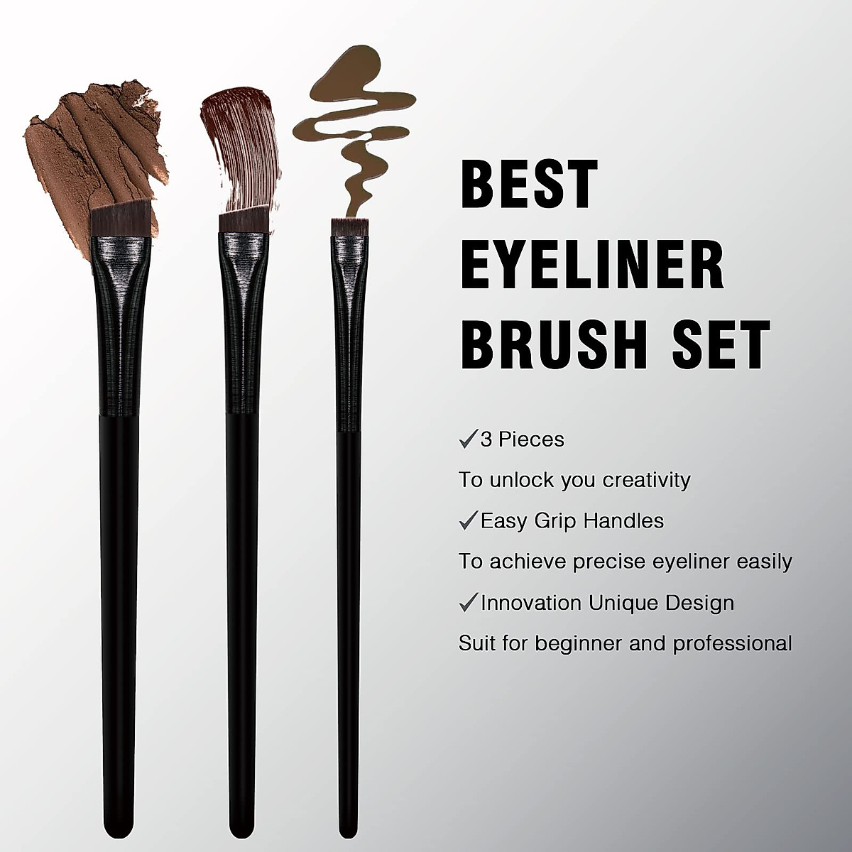 Eyeliner Brush Brow Tint Brushes Eyebrow Brushes Set Fine Angled Point Angled Slanted Tinting Brushes Ultra Thin Flat Makeup Brush Premium Eyebrow Brush Precision Gel Professional Soft Synthetic Hairs