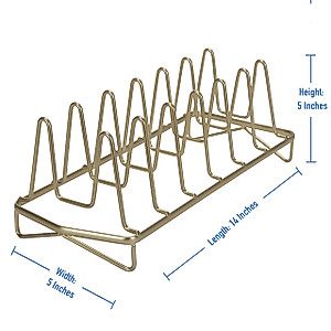 Kitchen Details Geode Free Standing Lid Organizer for Pots, Pans, Cutting Boards and Container Covers, Copper