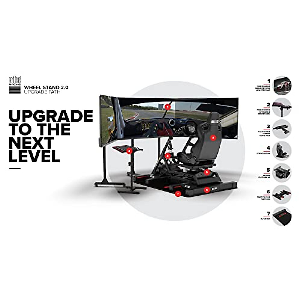 Next Level Racing Wheel Stand 2.0. Steering wheel stand for Thrustmaster, Fanatec, moza Racing on PC and video game consoles. Upgradeable to full cockpit with GTSeat add-on (not included)