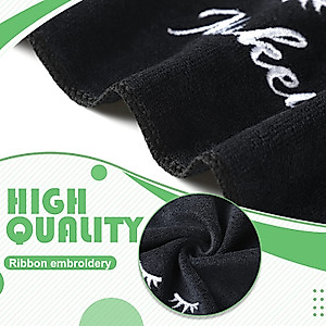 45 Pcs Makeup Remover Towels 13 x 13 Inches Reusable Makeup Wash Cloth Facial Cleansing Cloths Face Towel Washcloths with Embroidery for Hand and Make Up (Black with White Embroidery)