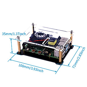 GeeekPi PoE Hat Case for Raspberry Pi 4B and PoE HAT, Acrylic Case for PoE Hat and Raspberry Pi 4B/3B+/3B/2B/B+ (Raspberry Pi and POE HAT NOT Included)