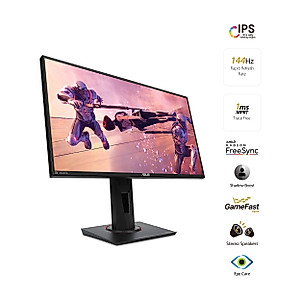 ASUS TUF Gaming 25" 1080P Monitor (VG259Q) - Full HD, IPS, 144Hz, 1ms, Extreme Low Motion Blur, Speaker, Adaptive-Sync, G-SYNC Compatible, VESA Mountable, DisplayPort, HDMI, Height Tilt Adjustable
