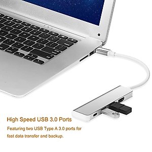 PANUSBGHUB 4 in 1 Type C Hub with HDMI USB 3.0 Adapter for MacBook Hub USB Computer Peripherals USB Type C HDMI for MacBook Pro Air