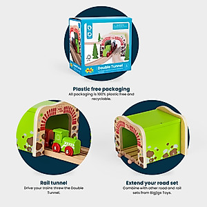 Bigjigs Rail, Double Tunnel, Wooden Toys, Train Set, Train Tunnel, Wooden Train Track Accessories, Bigjigs Accessories, Train Toys, Train Tunnel For Kids