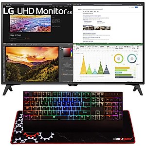 LG 43UN700T-B 43" 4K 3840x2160 IPS HDR 10 Monitor with Deco Gear Gaming Bundle