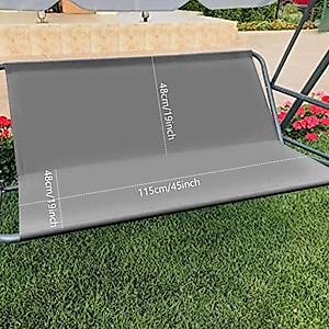 Garden Swing Seat Cover Replacement 45x19x19 Inch Waterproof Yard Swing Chair Cover Fit for Outdoor 2 and 3 Seater Swing Chair Grey, Garden Accessories