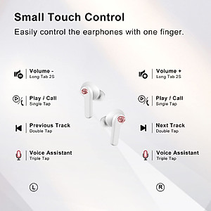 Bloody M30 TWS True Wireless Earbuds, Bluetooth 5.0, 22H Playtime, Low Latency & Lightweight, Hybrid Diaphragm Deep Bass, IPX4 Rate Earphones with Mini Charging Case White