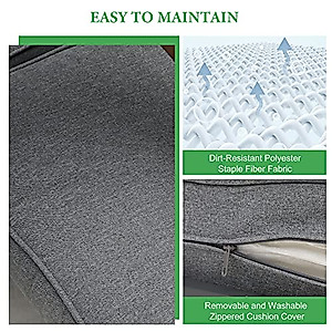 May in Color Aluminum Patio Furniture Couch, Metal Contemporary 3-Seat Sofa Chair with Cushion and Waterproof Cover, Modern Grey