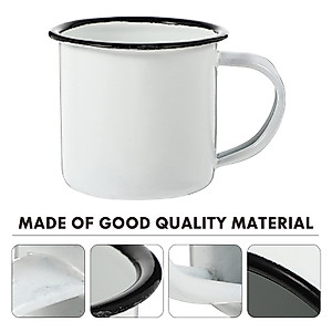 Cabilock Camping Tin Mug Camping Tea Mugs Vintage Coffee Tea Mug Drinking Mugs Cups Hot Pot Iron Water Cup Small Wine Cups for Home Office Travel Camping Picnic (White) Vintage Tea Mugs Picnic Cups