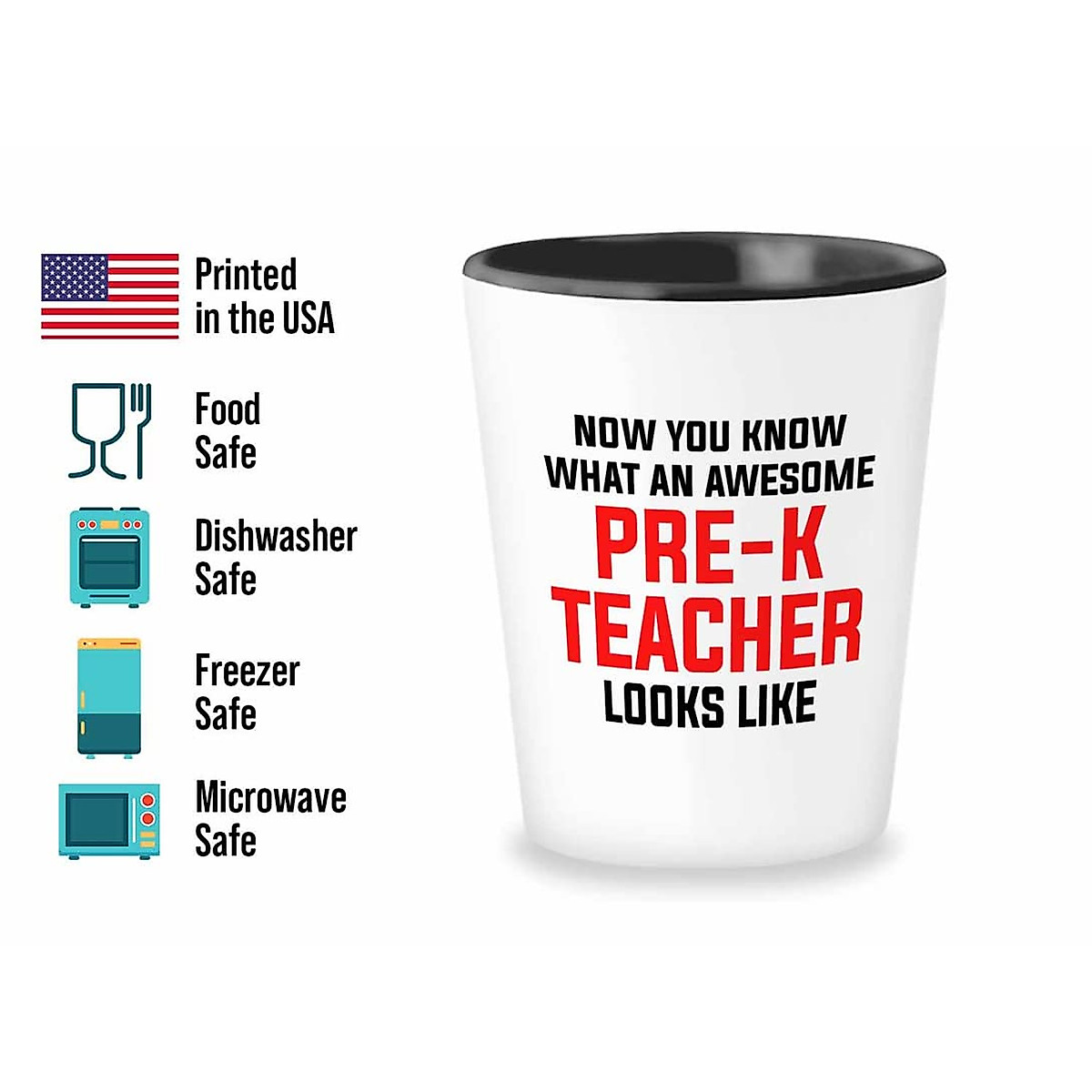 Subject Teacher Shot Glass 1.5oz - pre-k teacher looks - Daycare Provider Gifts from Toddlers Kindergarten Student Class