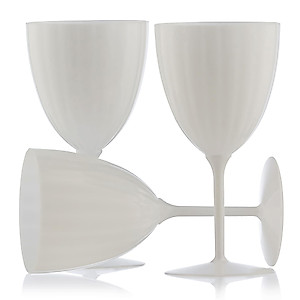 DecorLine Elegant Wine Cup Set - 7 oz (Pack of 8) - Stunning White Glassware - Premium Quality Material - Perfect for Entertaining & Gifting