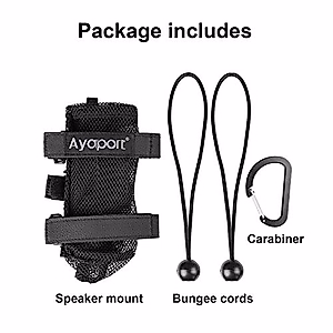 Ayaport Speaker Mount Holder Golf Cart Speaker Strap Fits Most Portable Sound Bar Round Cylindrical Speakers Radio, Golf Cart Accessories Applicable to Railing, Frame, Bike Handlebar (Large)