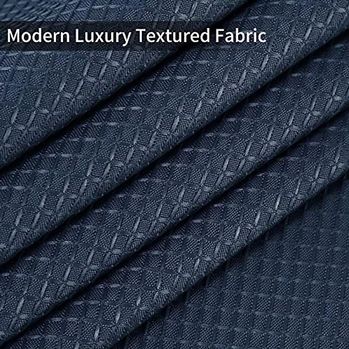 GlowSol Polyester Waffle Weave Fabric Shower Curtain Bathtub Curtain Hotel Grade Shower Curtain for Bathroom Water Proof 96 Inches Long Navy