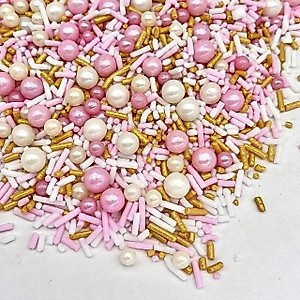 Manvscakes | Rose and gold sprinkles | Cake sprinkles | Pastel pink sprinkle | Baking sprinkles | Cupcake sprinkles