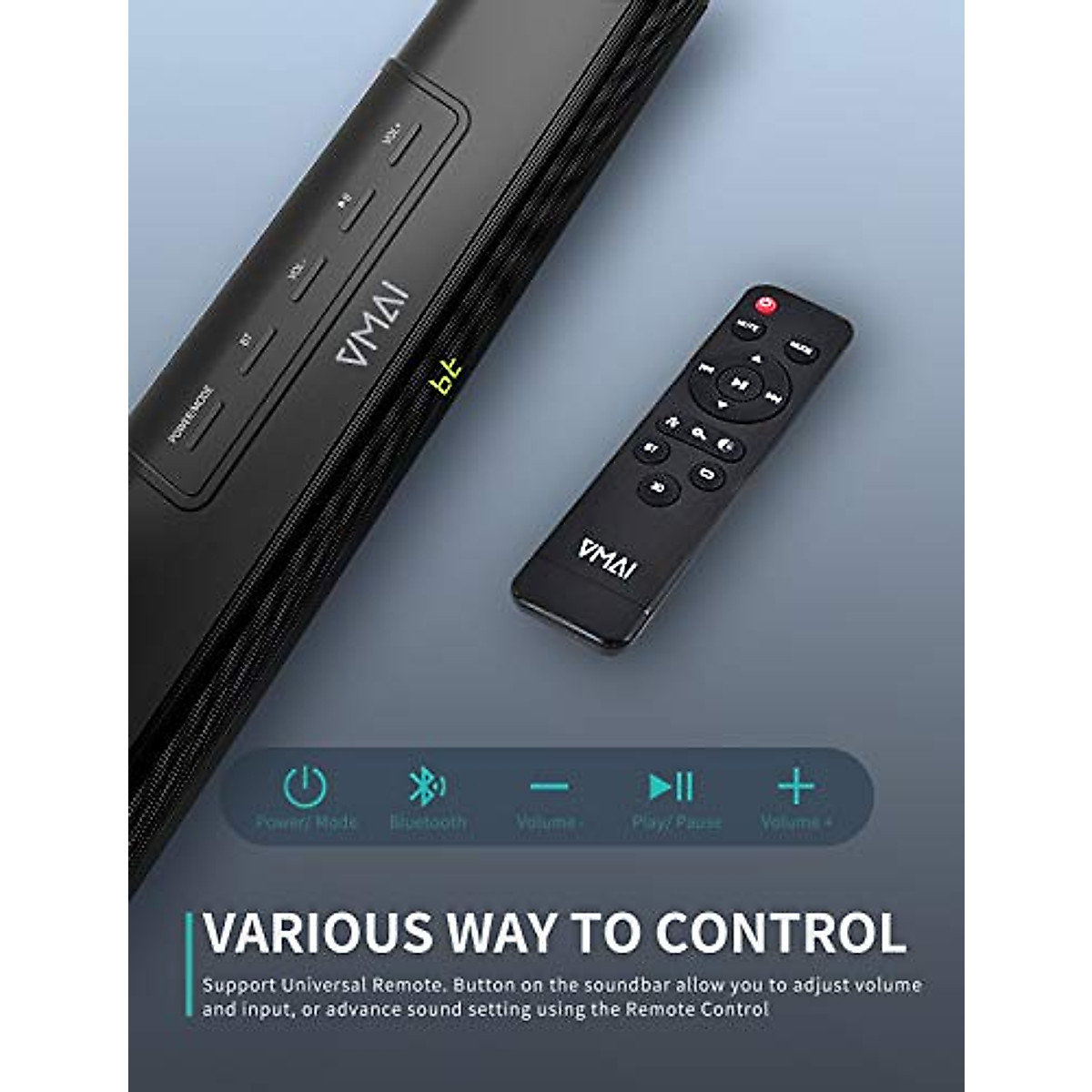 Sound Bar, Sound Bar for TV, Soundbar with Built-in Subwoofer, Wired & Wireless Bluetooth 5.0 Speaker for TV, HDMI/Optical/Aux/USB, Wall Mountable, Surround Sound System for TV & Home Theater 2023 NEW