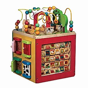 Battat – Wooden Activity Cube – Discover Farm Animals Activity Center for Kids 1 year +, Standard