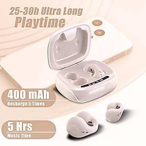 Wireless Ear Clips Ear Buds Clip On Earbuds Open Ear Headphones Bluetooth Wireless Ear Clip Bone Conduction Headphones Earbuds Headset Earphones Head Set Bone Conducting Headphone