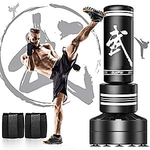 GIKPAL Freestanding Punching Bag 67'' -182lbs Heavy Boxing Bag Free Stand Kickboxing Bag with 2 Hand Warps for Adults Youth Men