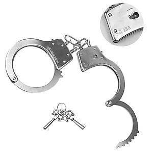 HAPTIME Police Badge, American Flag Badge, Toy Handcuffs Set for Kids' Cosplay, Pretend Play, School, Birthdays - Cop Role Play Kit for Classroom Fun, Party Favors, and Gifts