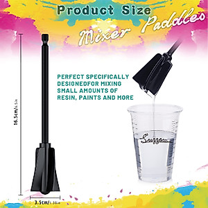 Resin Mixer Paddles, Suzzam 6 Pcs Epoxy mixing paddle Paint Stirrer for drill, Reusable Paint Mixer for Resin, Silicone Mixing, Paint
