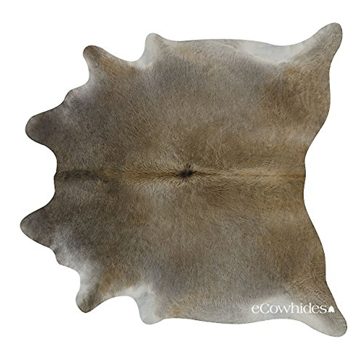 ecowhides Grey Palomino Brazilian Cowhide Area Rug, Cowskin Leather Hide for Home Living Room (XXL) 8 x 7 ft