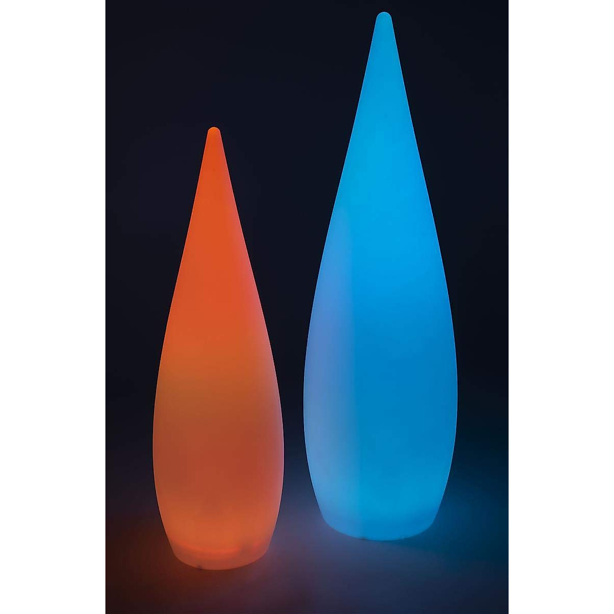 Displays2go LED Teardrop Light, 16-Color Glow, 10-Hour Rechargeable Battery Life — White (FDLEDTDRPM)