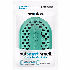 remodeez Refrigerator Deodorizer Eliminator, Nontoxic Coconut, Activated Charcoal, Natural Air Fresheners, Moisture & Odor Absorber for Fridge (Green)