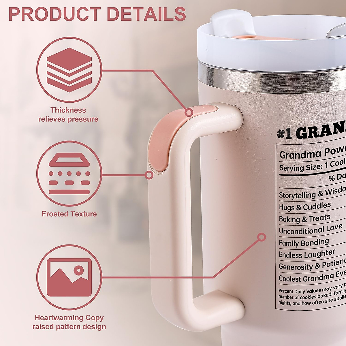 VoziSpace Cool Grandma Tumbler Birthday Gifts for Women, Mother’s Day Stainless Steel Insulated Travel Cup with Lid, Funny Gift for Nana