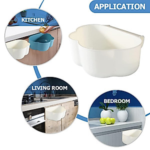 Unomor Hanging Cloud-Shaped Kitchen Trash Can for Cabinet Door, White Kitchen Waste Bin for Food Scraps and Vegetable Peels, Space-Saving Storage Solution, Perfect for Kitchen, Bathroom, or Bedroom