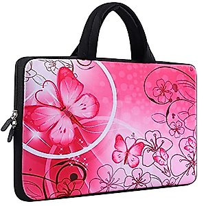 iColor 14 15 15.4 15.6 inch Laptop Handle Bag Computer Protect Case Pouch Holder Notebook Sleeve Neoprene Cover Soft Carring Travel Case for Dell Lenovo Toshiba HP Chromebook ASUS Acer Pink ICB-10