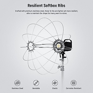 NEEWER 20"/50cm Lantern Softbox One Step Quick Release, 360° Light Diffuser with Skirt, Bowens Mount for Video Light CB60 CB100 CB150 Compatible with Aputure Light 600d Amaran 60x Godox SL60W, NS50L