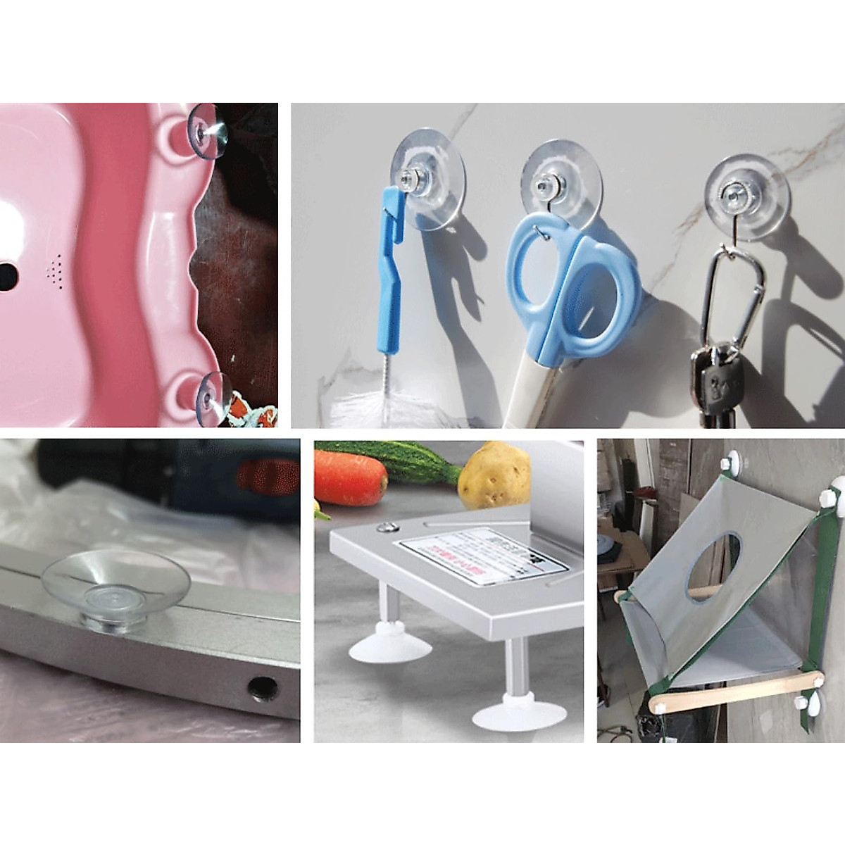 Hufopik Suction Cup Hooks 2 Inches Suction Cups with Hooks Suction Cup Hook for Window Glass Wall (8 Packs)