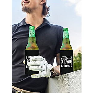 Funny Golf Slim Can Cooler - Pop Nordic 12 Pack Slim Beer Can Sleeve, Reusable Neoprene Can Cooler Bulk for Golf Game Party Supplies, Great Golf Gifts for Men