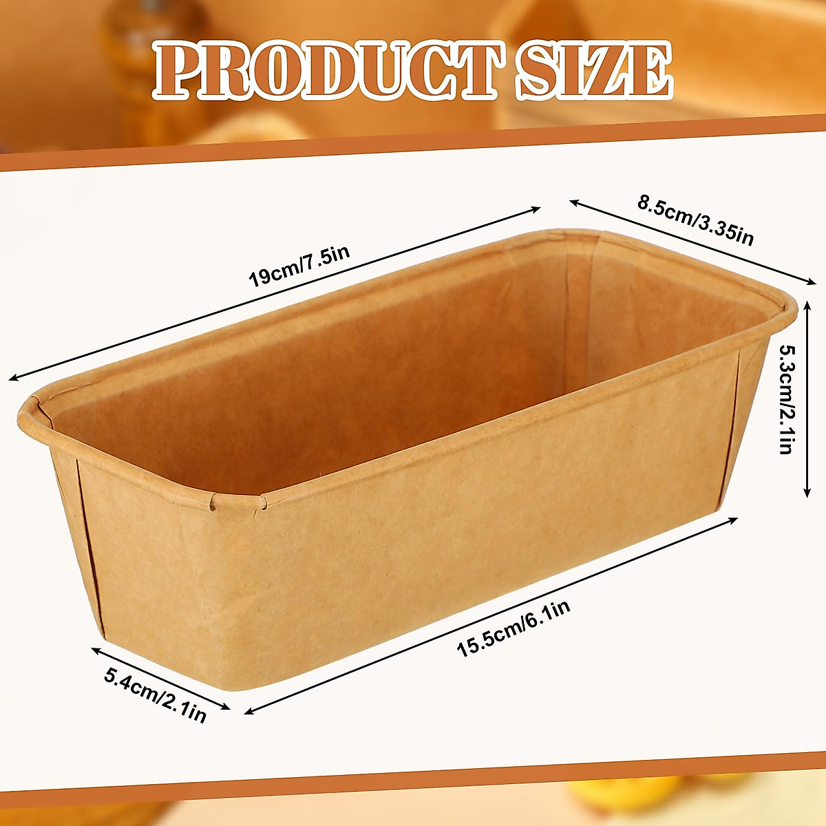 Mifoci 25 Pcs Paper Loaf Pans for Baking Easy Kraft Paper Bread Baking Pans Disposable Paper Baking Loft Mold for Microwave Freezer Oven Safe Display(Rectangle)