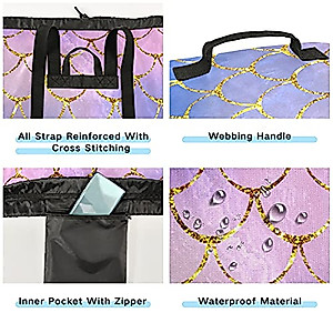 Mermaid Fish Scales Laundry Backpack Bag with Shoulder Straps Extra Large Hanging Laundry Hamper for College Dorm Travel Camp