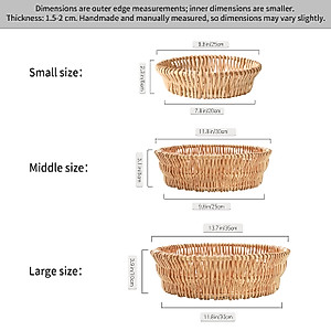 LONGERO Handcrafted Storage Basket, Wicker Round Bowl, Handwoven Shelf Basket, Natural Willow, 1 Pack, Large Size-Top Inner Ø ca 12.5''