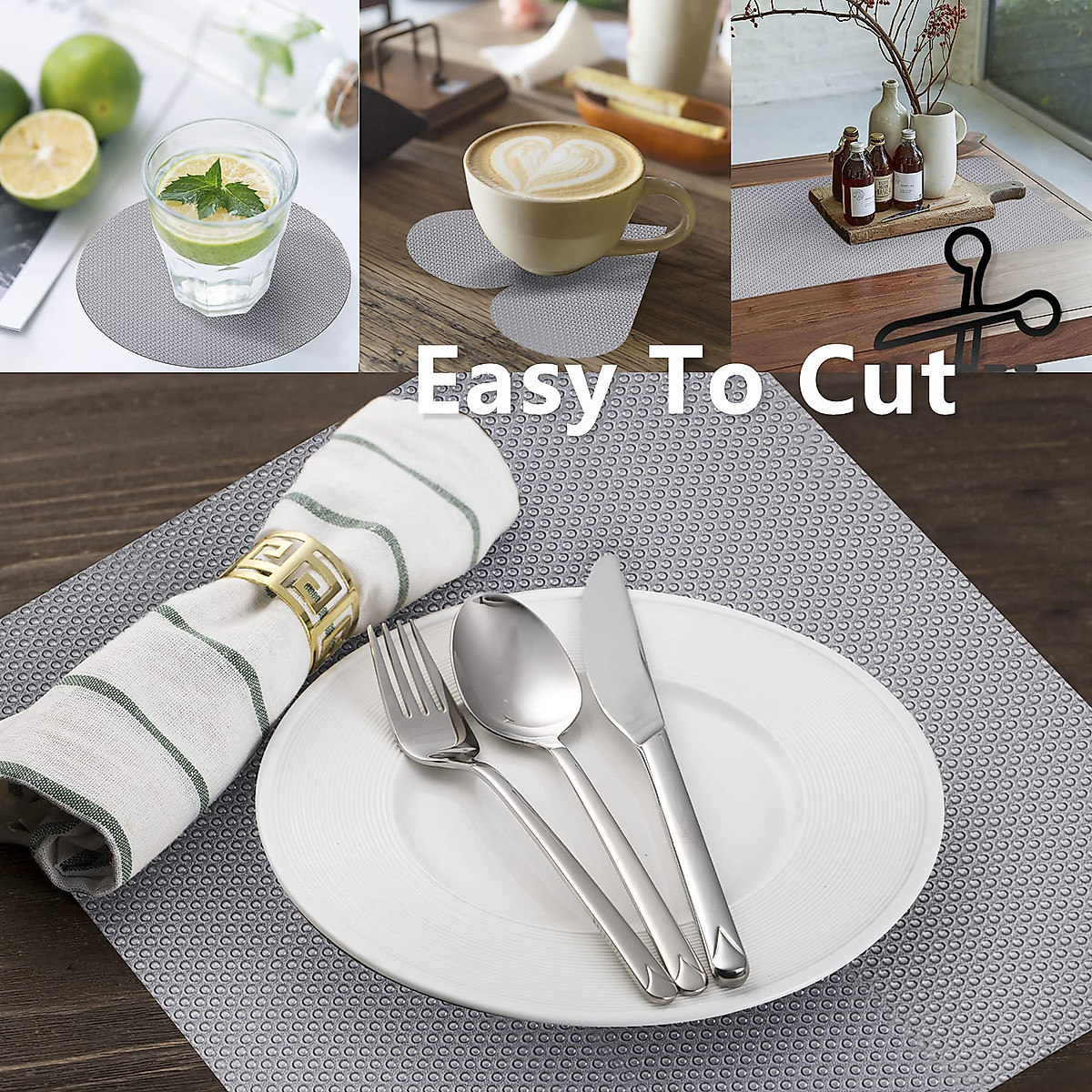 Shelf Liner 13.5 Inch x 20FT, Drawer Liner for Kitchen Cabinets Shelves Tabletops, Non-Adhesive Kitchen Shelf Liner Refrigerator Liners, Silver Grey